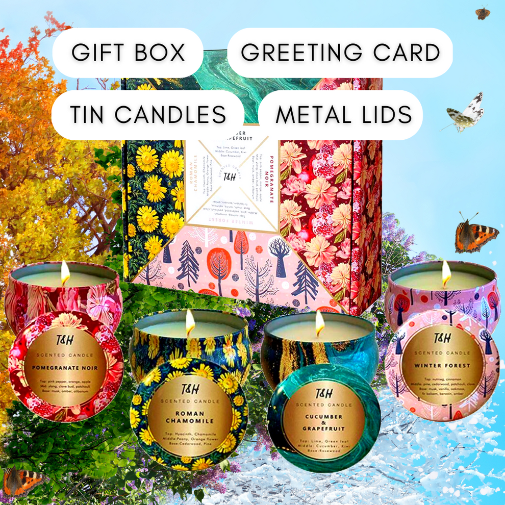 Four Season Candle Gift Set of 4 Tin Candles | Aromatherapy Candle Set ...